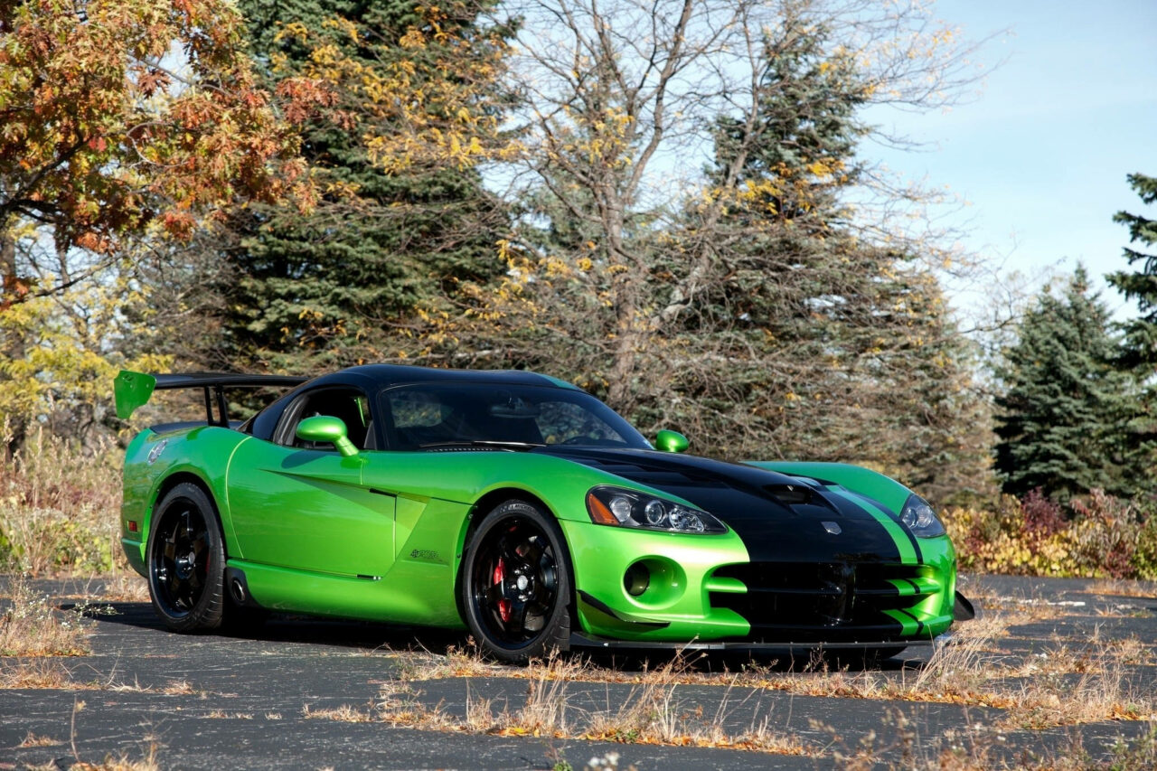 2017 Green Dodge Viper Snakeskin Racing Stripe Wallpaper | Background ...