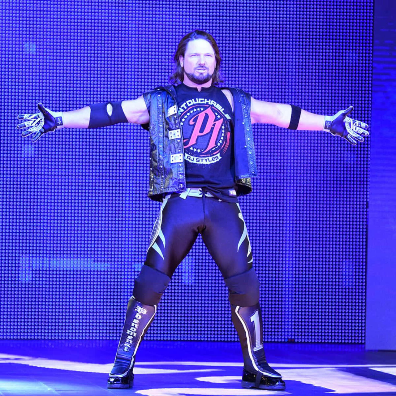 AJ Styles Confident Entrance Wrestling Gear Arena Wallpaper ...
