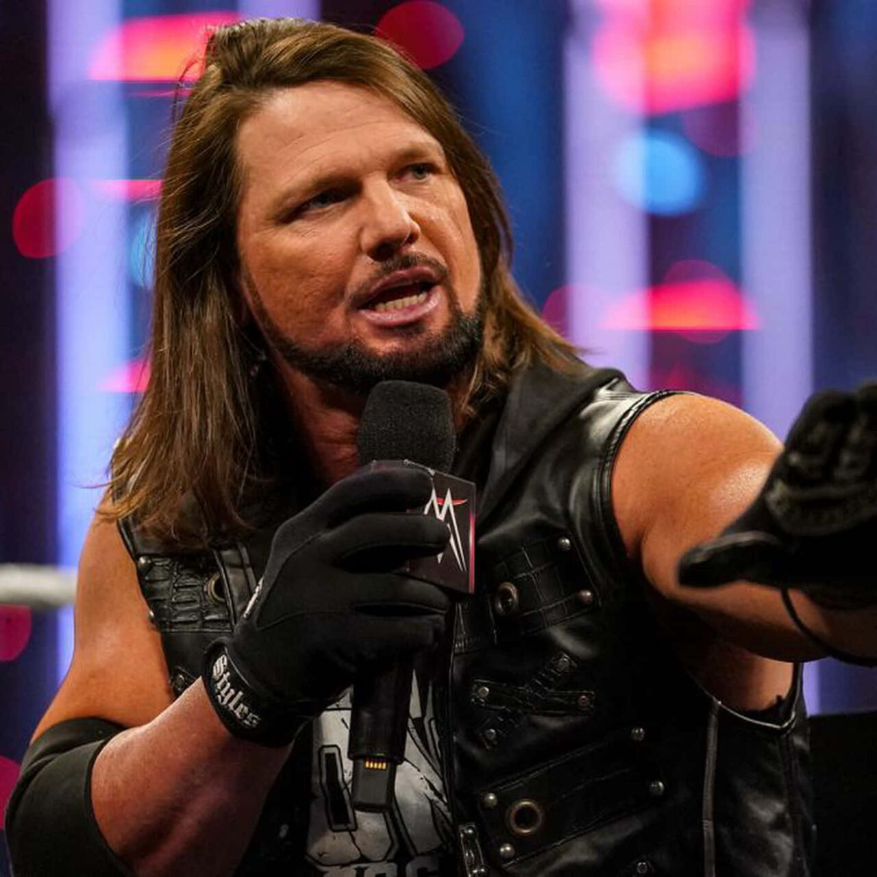 AJ Styles Intense Mic Moment Wrestling Fans Wallpaper | Background FREE ...