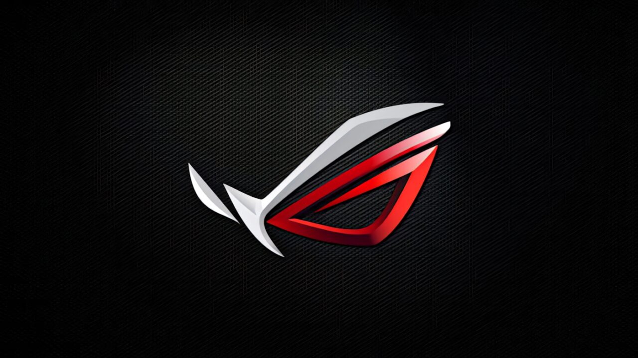ASUS ROG Red Silver Logo on Black Mesh Wallpaper | Background FREE ...