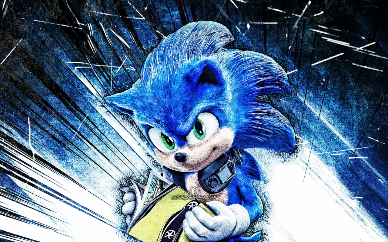 Dynamic Sonic the Hedgehog Grunge Art Wallpaper | Background FREE ...