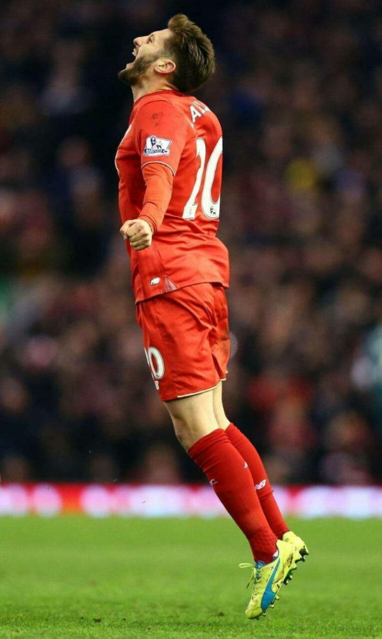 Adam Lallana Liverpool Celebration Jump Wallpaper | Background FREE ...