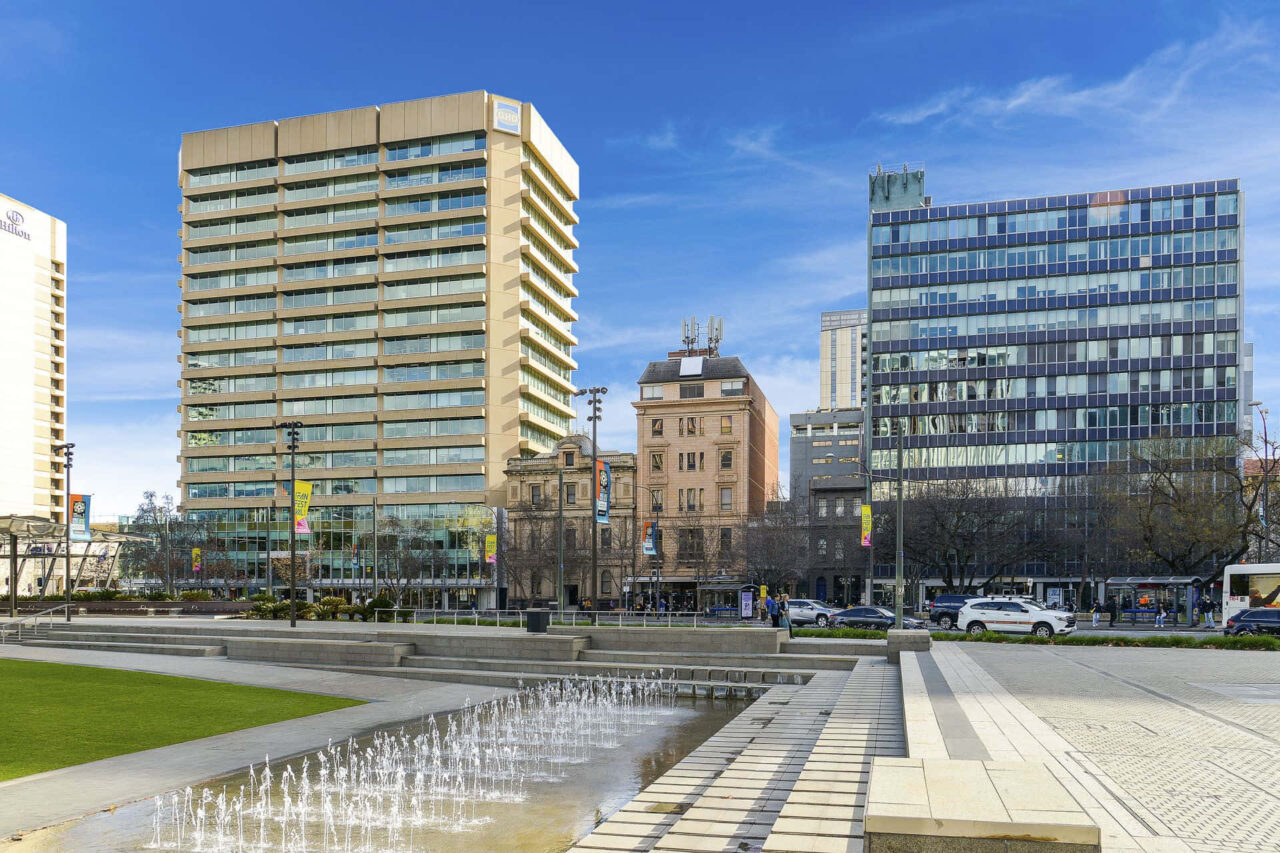 Adelaide Victoria Square Urban Skyline Fountain Wallpaper | Background ...