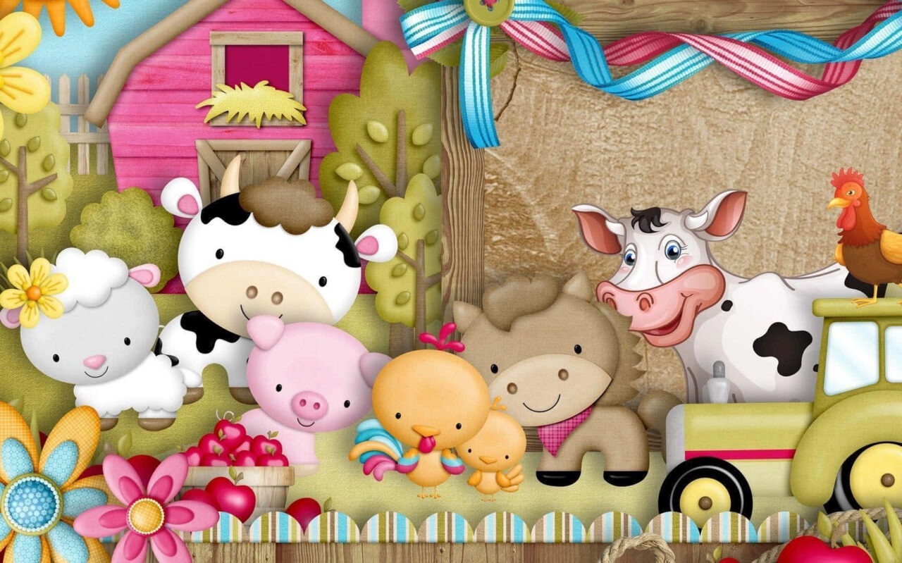 Cute Cartoon Farm Adventure Wallpaper | Background FREE Download ...