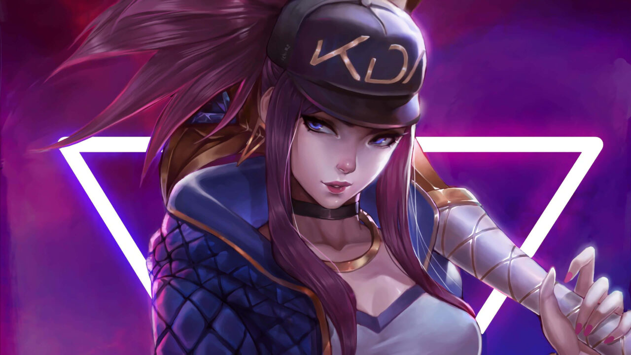 Akali KDA Neon Digital Art League of Legends Wallpaper | Background ...