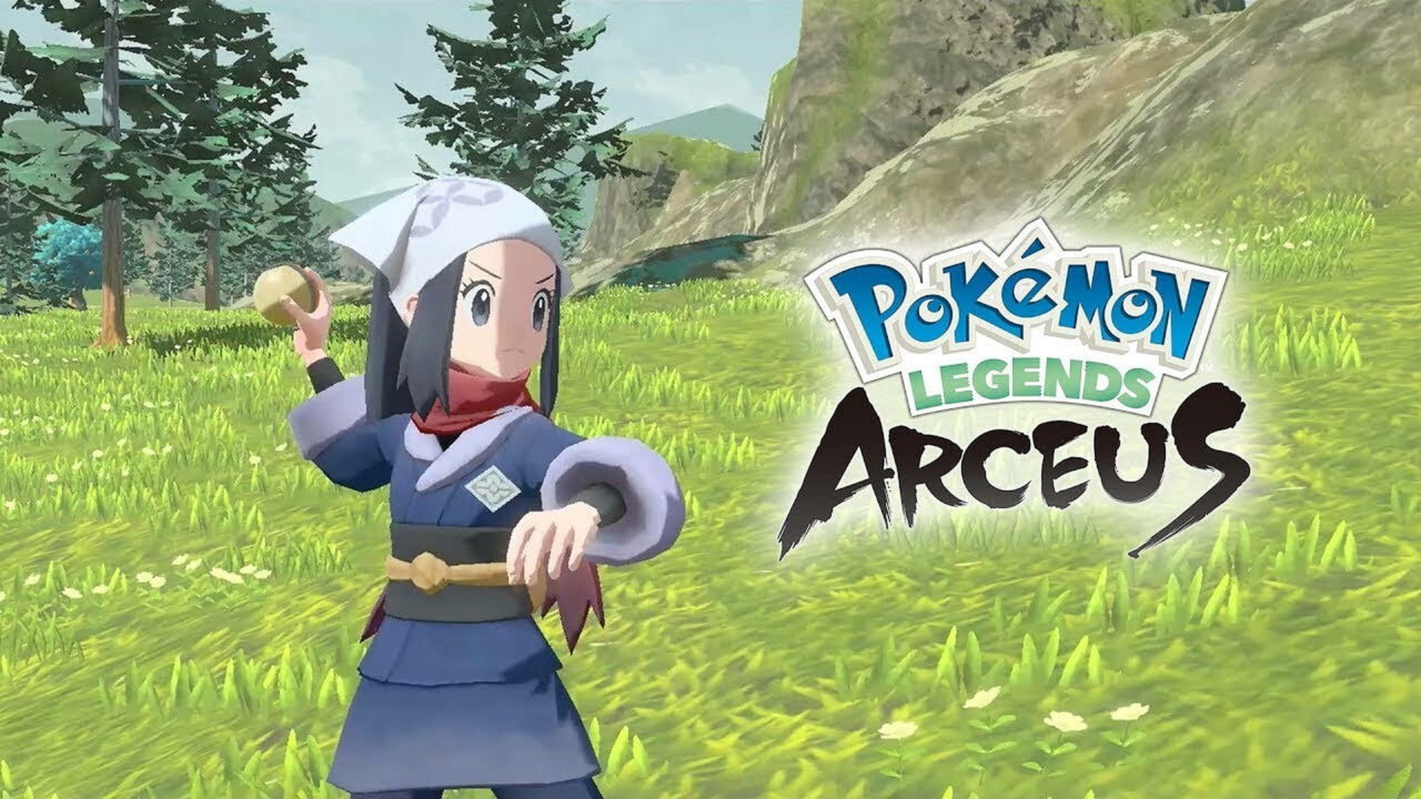 Akari Throwing Poké Ball in Field Pokémon Legends Arceus Wallpaper ...
