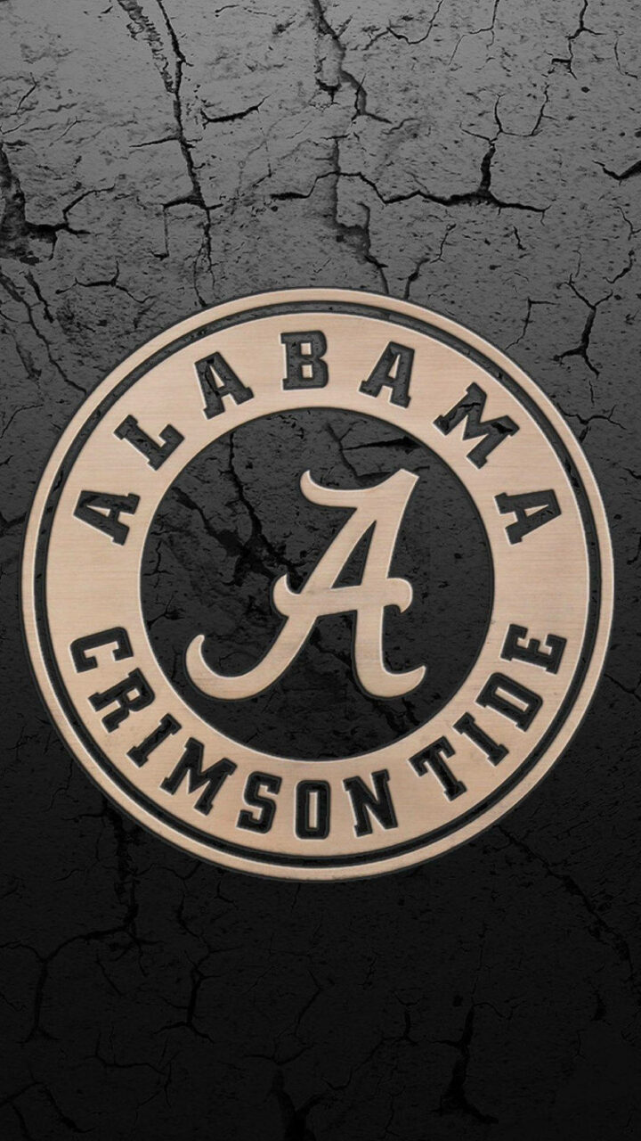 Alabama Crimson Tide Bold Logo on Cracked Grey Wallpaper | Background ...