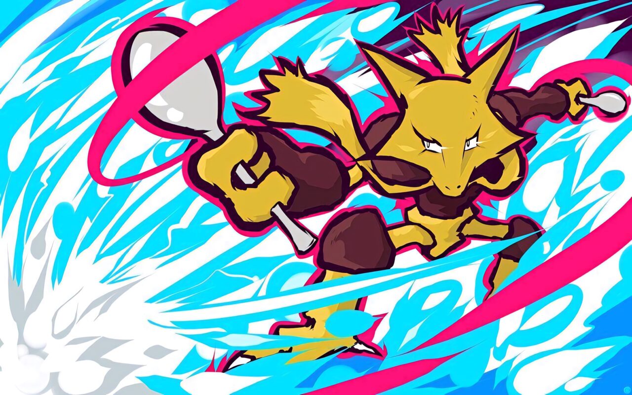 Alakazam Psychic Power Blue Energy Swirls Wallpaper | Background FREE ...