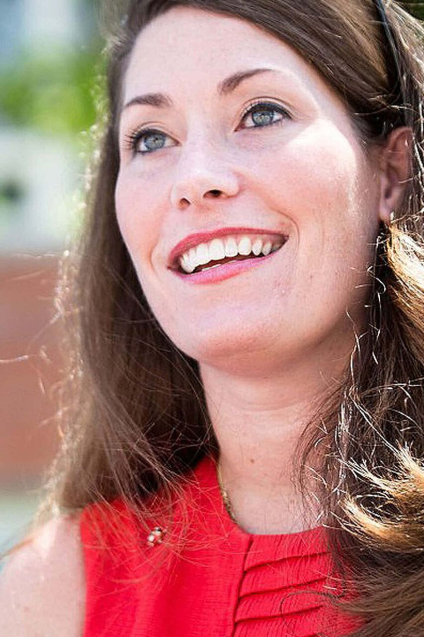 Alison Lundergan Grimes Smiling Outdoors Red Top Wallpaper | Background ...