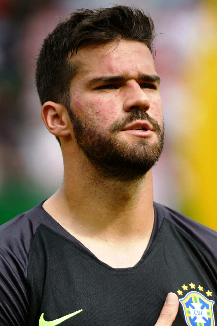Alisson Becker Brazil Jersey Focused Profile Wallpaper | Background ...