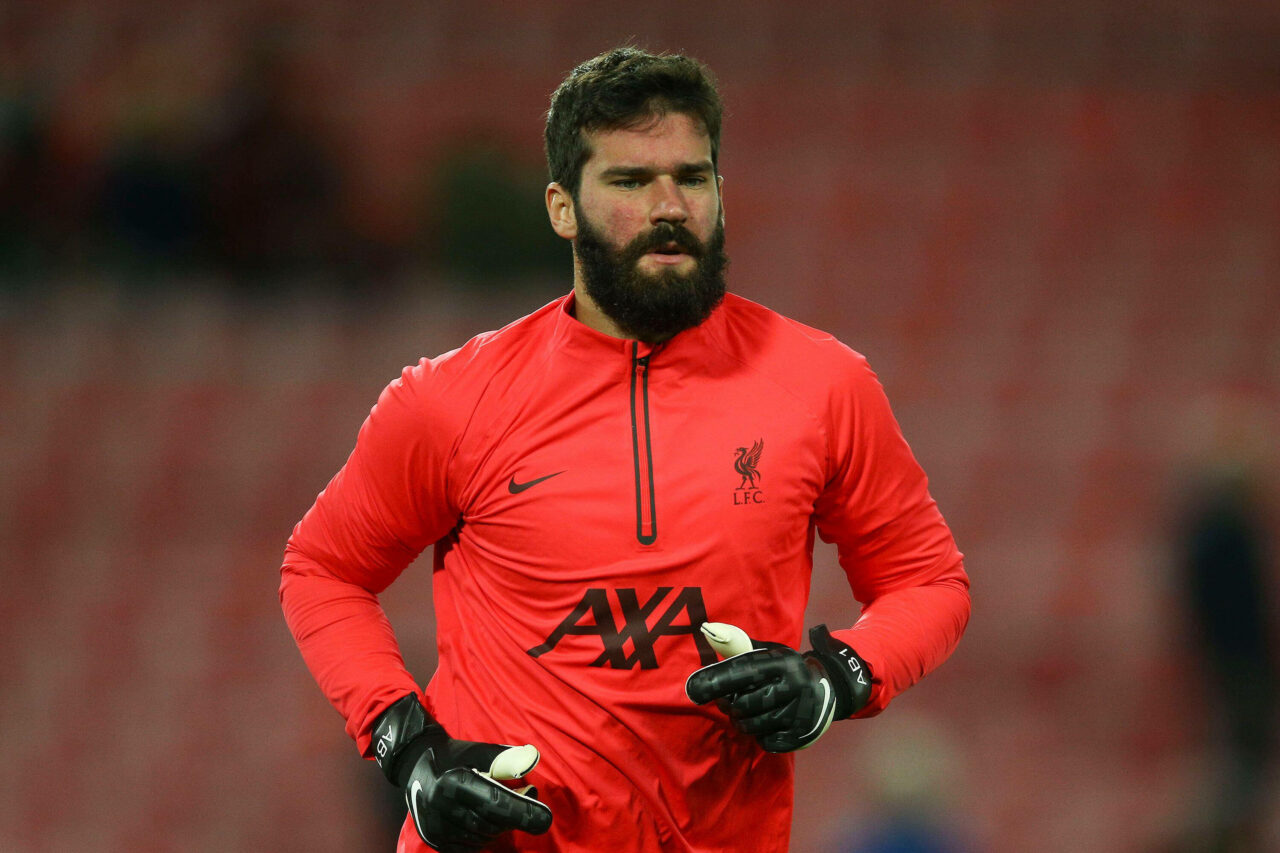 Alisson Becker Liverpool Training Jogging Focused Wallpaper ...