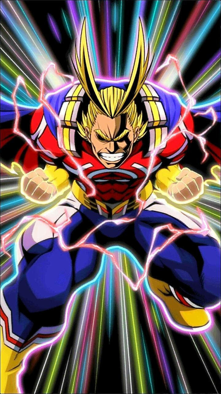 All Might Powering Up Heroic Energy Beams Wallpaper | Background FREE ...