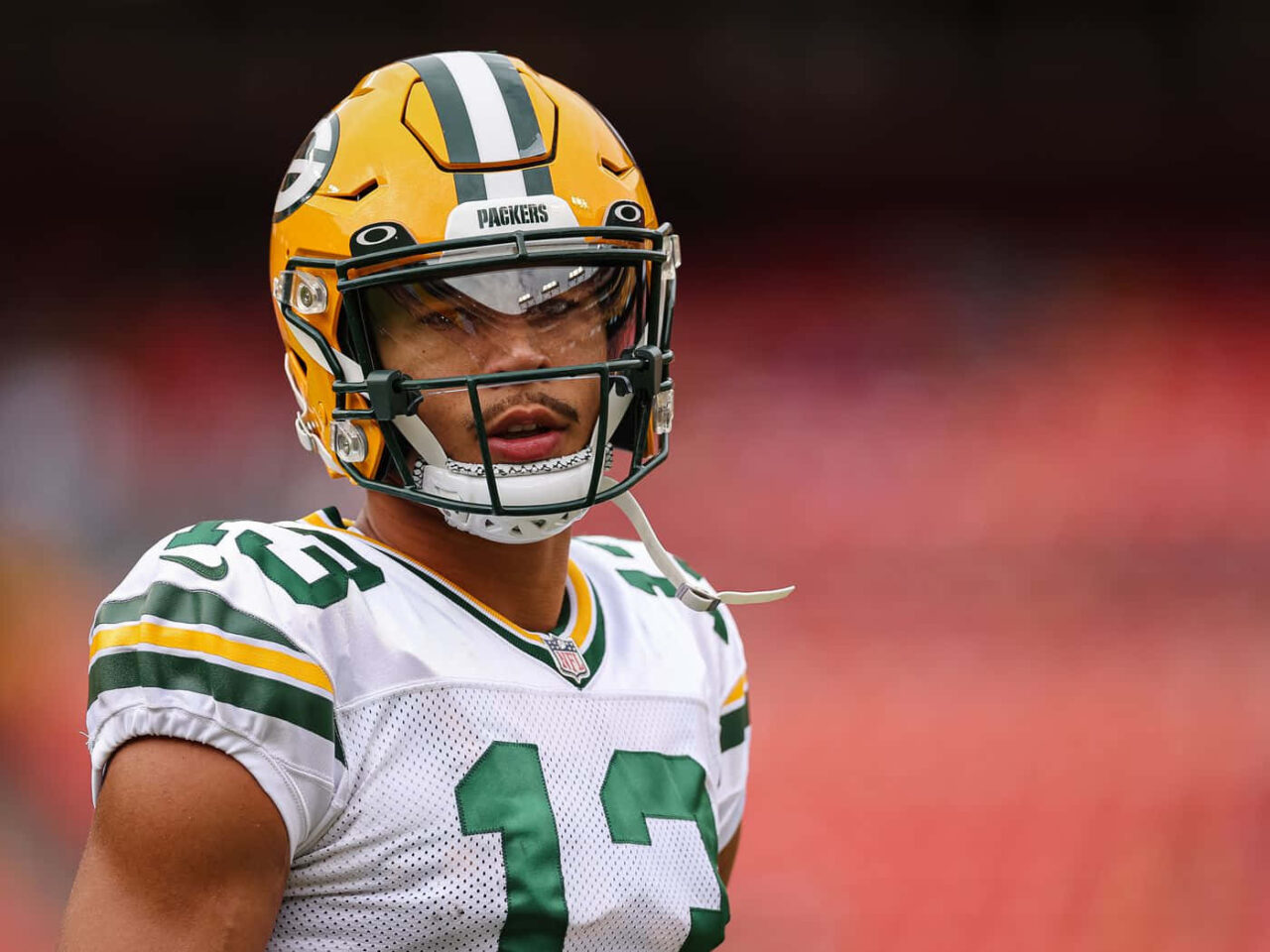 Allen Lazard Green Bay Packers Ready Football Wallpaper | Background ...