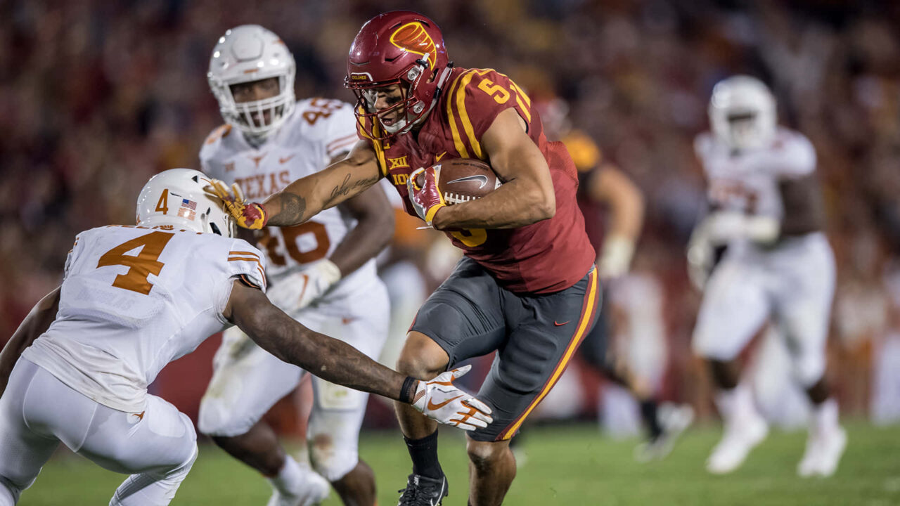Allen Lazard Charging Forward Iowa State Football Wallpaper ...
