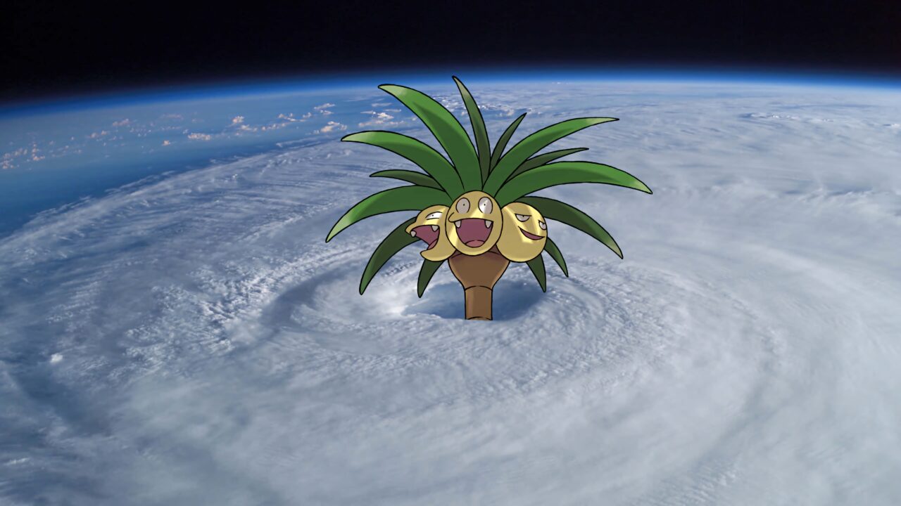 Alolan Exeggutor Cyclone Satellite View Wallpaper | Background FREE ...