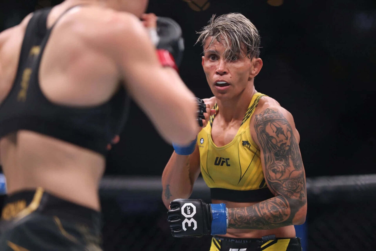 Amanda Lemos Intense MMA Fight Focused Athleticism Wallpaper ...