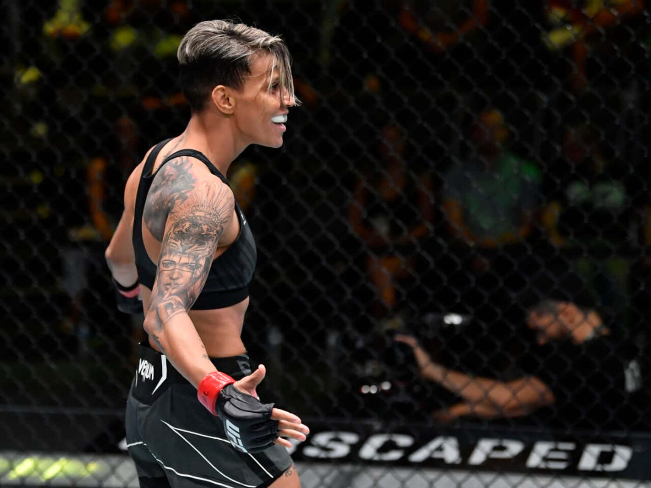 Amanda Lemos Victorious MMA Fight Celebration Wallpaper | Background ...