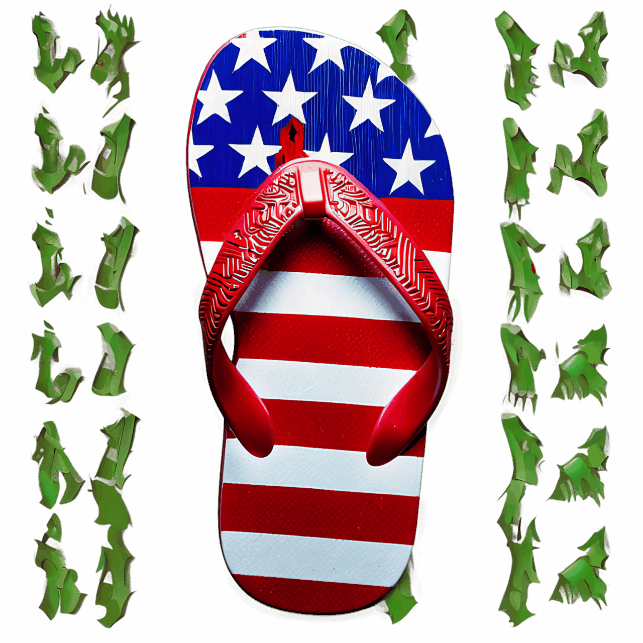 American Flag Flip Flop on Green Background Wallpaper | FREE Download ...