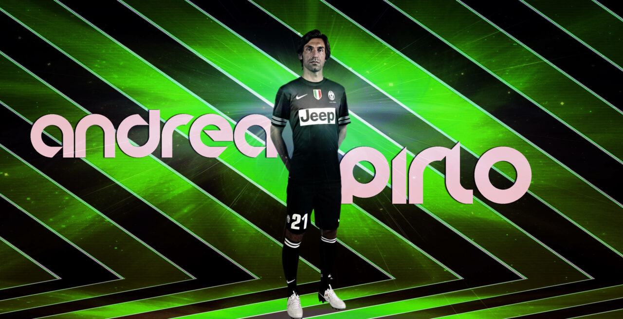 Andrea Pirlo Juventus Kit Green Striped Background Wallpaper | FREE ...