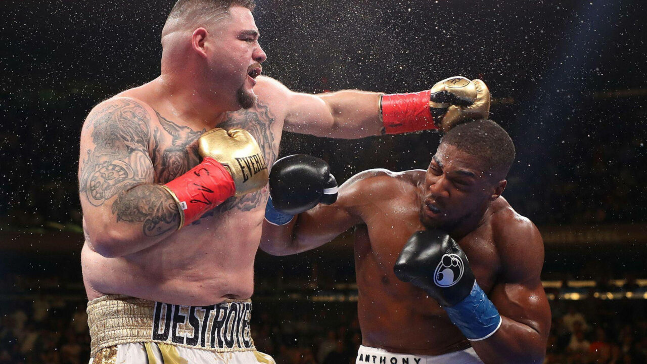 Andy Ruiz vs Anthony Joshua Intense Punch Moment Wallpaper | Background ...