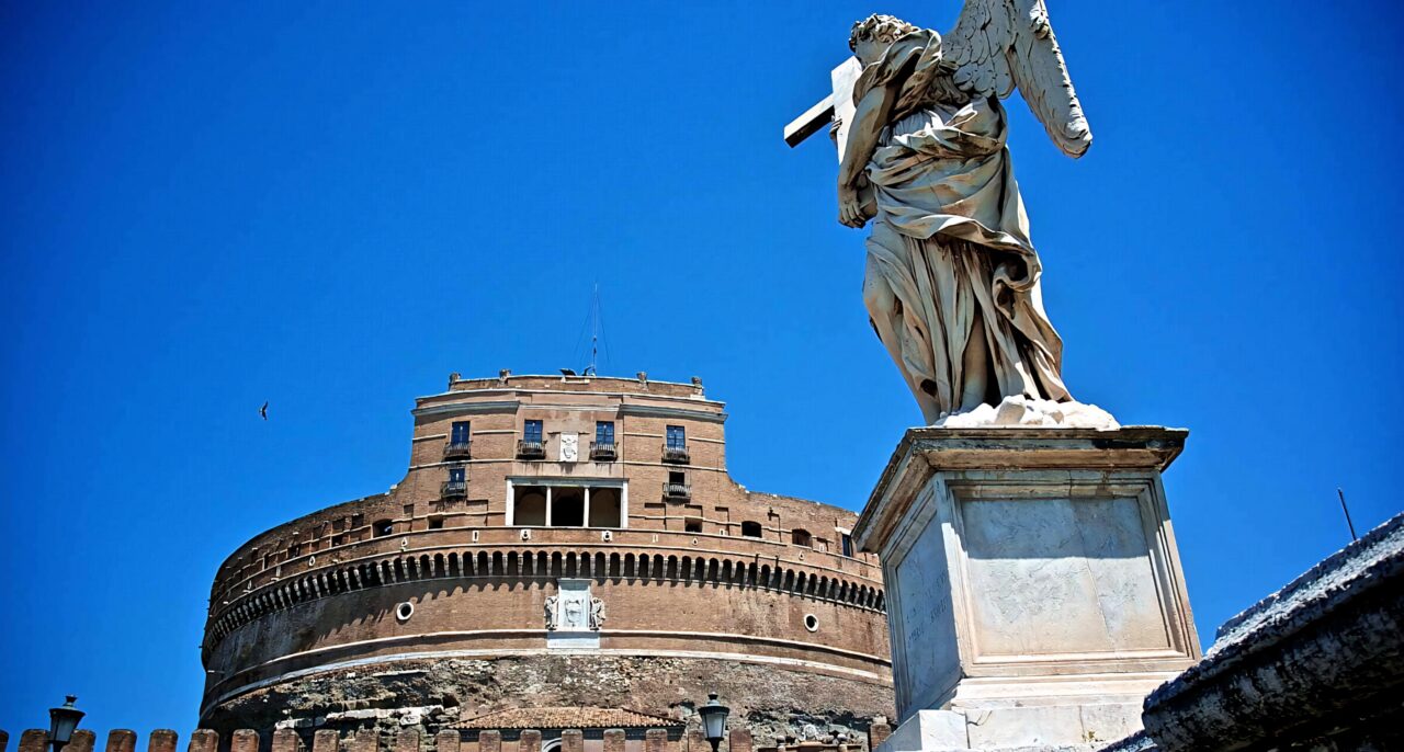 Angel Carrying The Cross Castel Sant Angelo Rome Wallpaper | Background ...