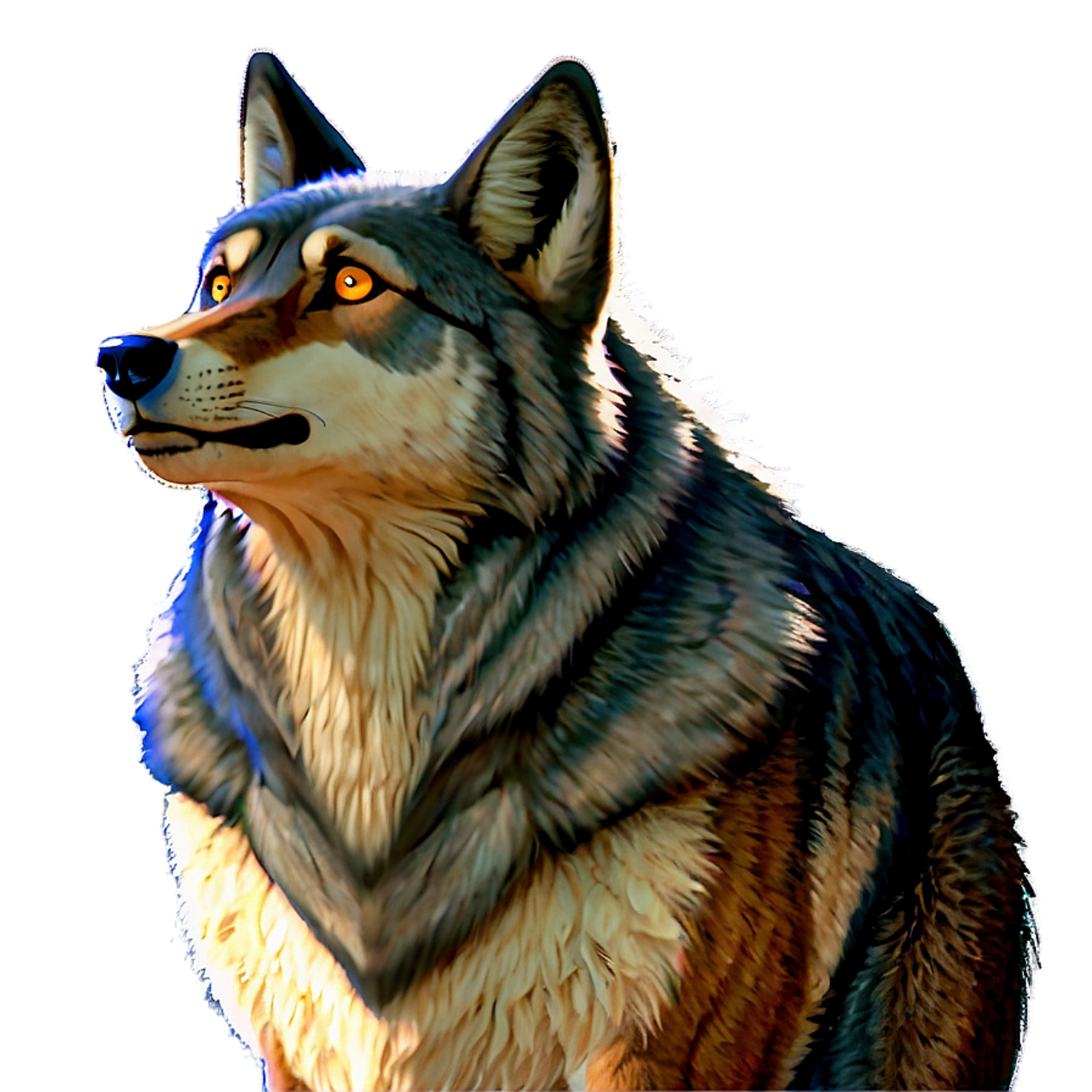 Ethereal Cartoon Wolf Wallpaper | Background FREE Download - Vulplex.com