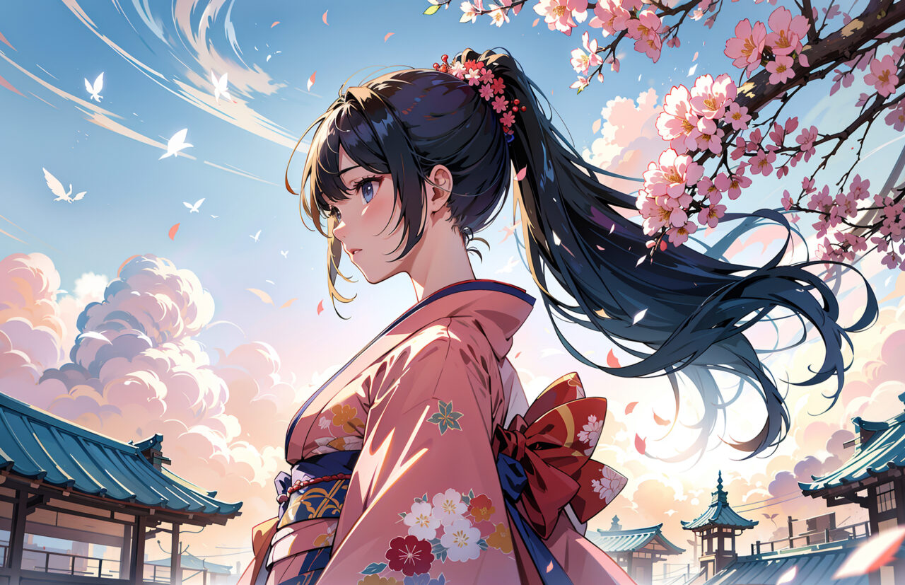 Sakura Blooms Anime Girl Profile Wallpaper | Background FREE Download ...