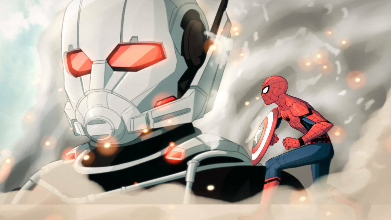 Ant Man and Spider Man with Captain America Shield Wallpaper ...