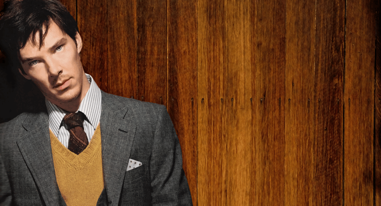 Benedict Cumberbatch Stylish Suit Modern Wall Wood Wallpaper ...