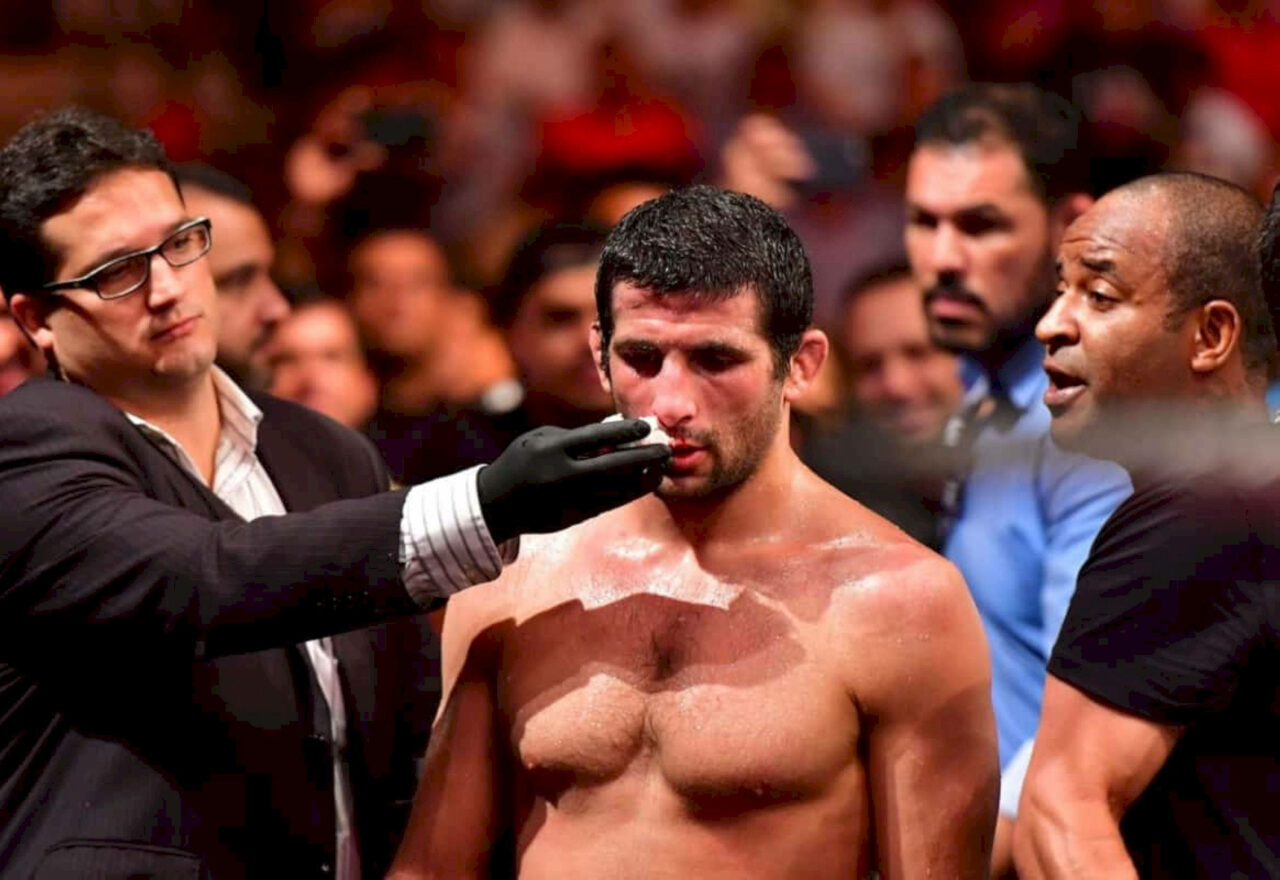Beneil Dariush Intense MMA Fight Moment Bloodied Nose Wallpaper ...