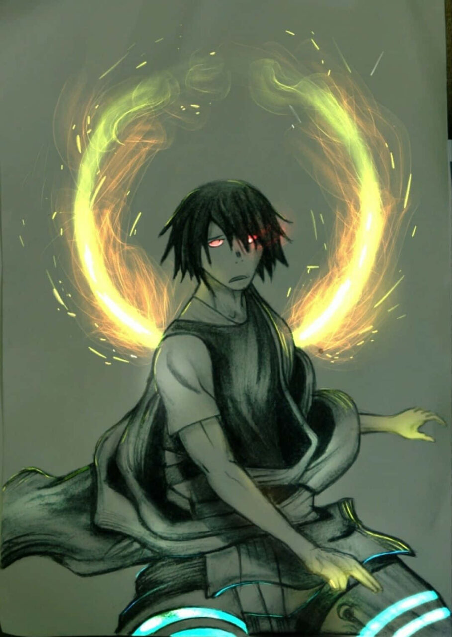 Benimaru Shinmon Fiery Wings Intense Red Eyes Wallpaper | Background ...