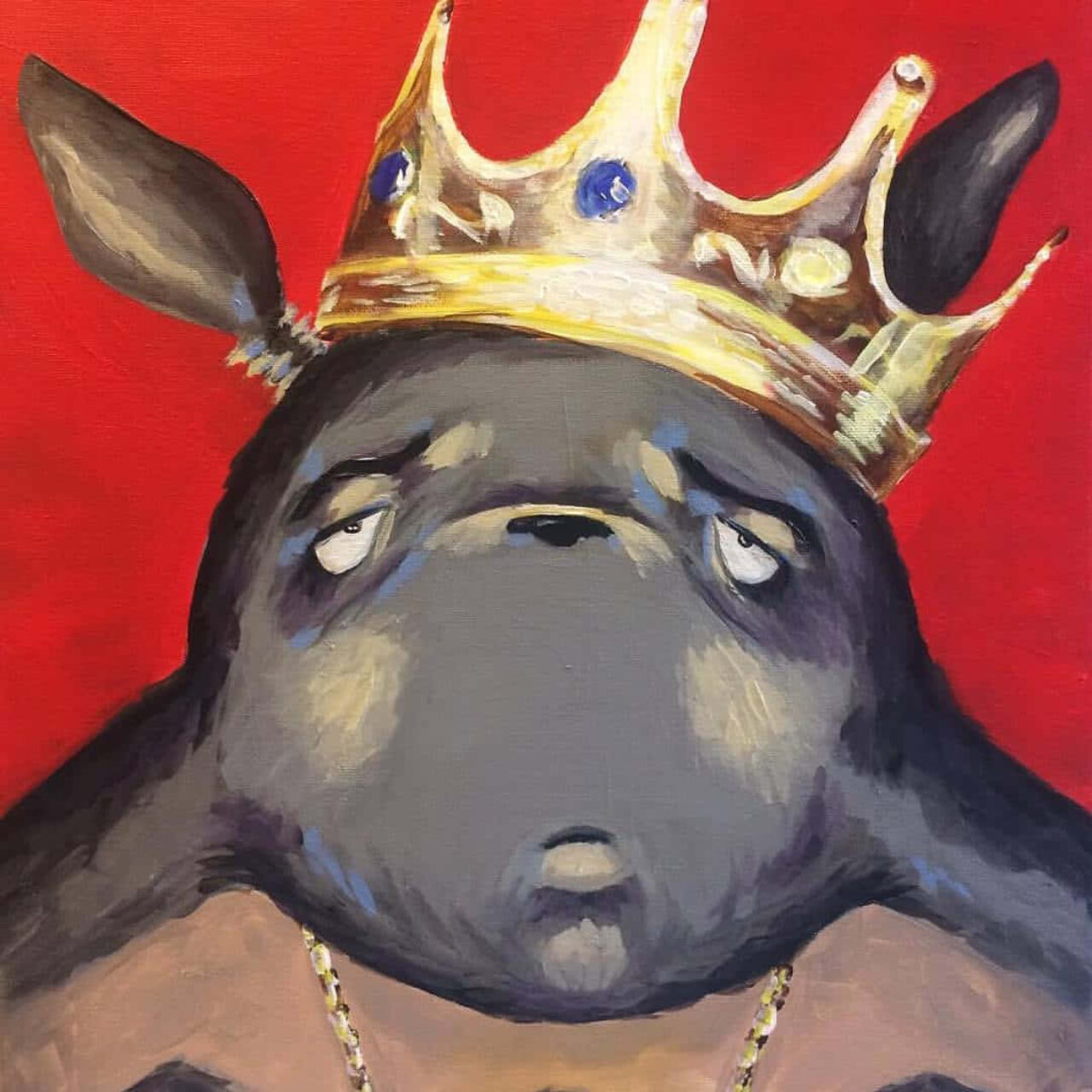 Biggie Cheese Royal Portrait with Crown and Chain Wallpaper ...