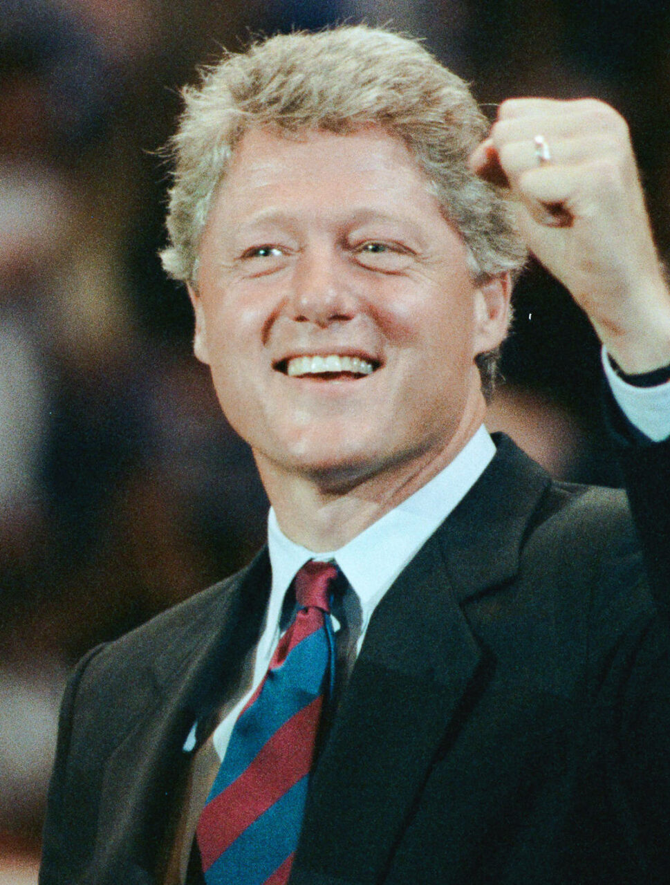 Bill Clinton Confident Triumph Pose in Suit Wallpaper | Background FREE ...