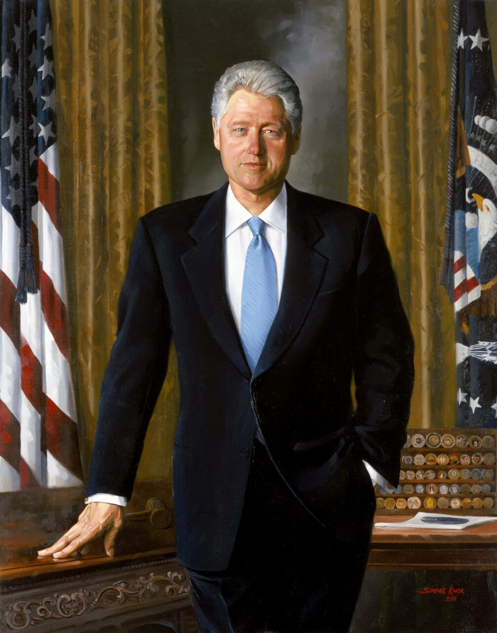 Bill Clinton Presidential Portrait HD American Flag Wallpaper ...