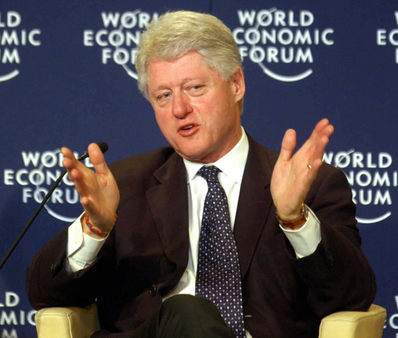 Bill Clinton Speaking at World Economic Forum Wallpaper | Background ...