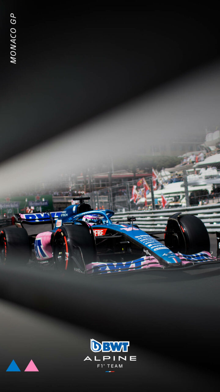 Blue Alpine F1 Monaco GP Racing Car Black Wallpaper | Background FREE ...
