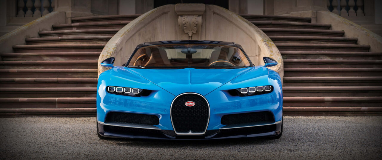 Blue Bugatti Chiron Front View Sports Car Wallpaper | Background FREE ...