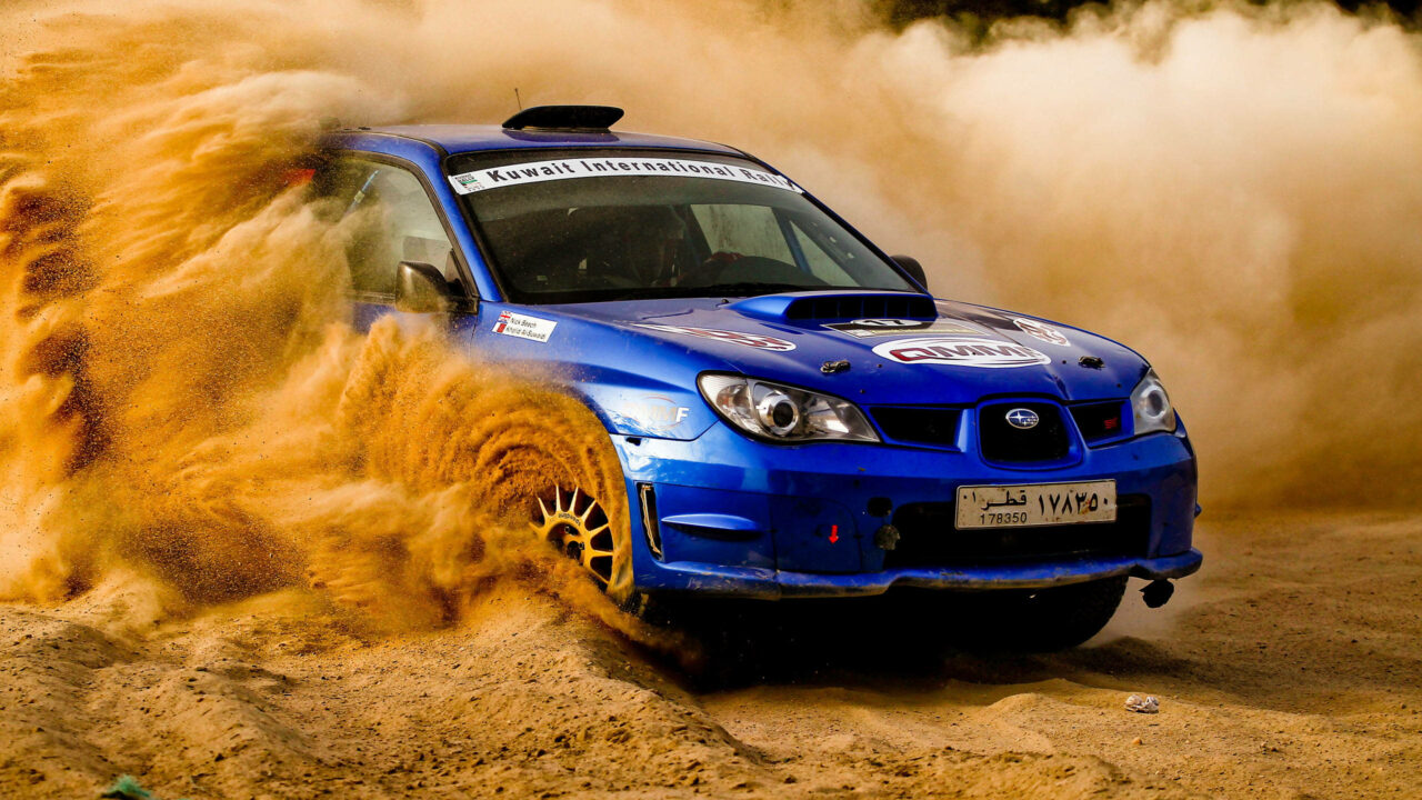 Blue Drift Car Racing Through Desert Sand Wallpaper | Background FREE ...