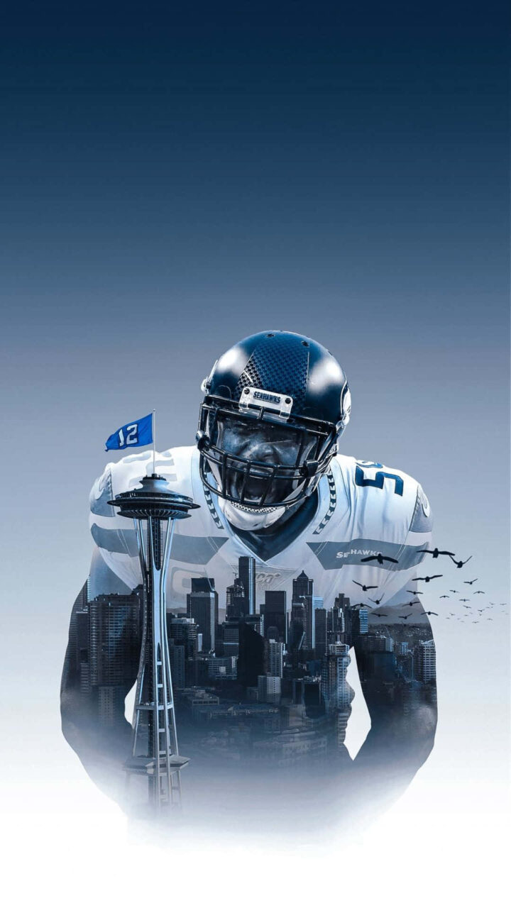 Bobby Wagner Seattle Football City Skyline Wallpaper | Background FREE ...