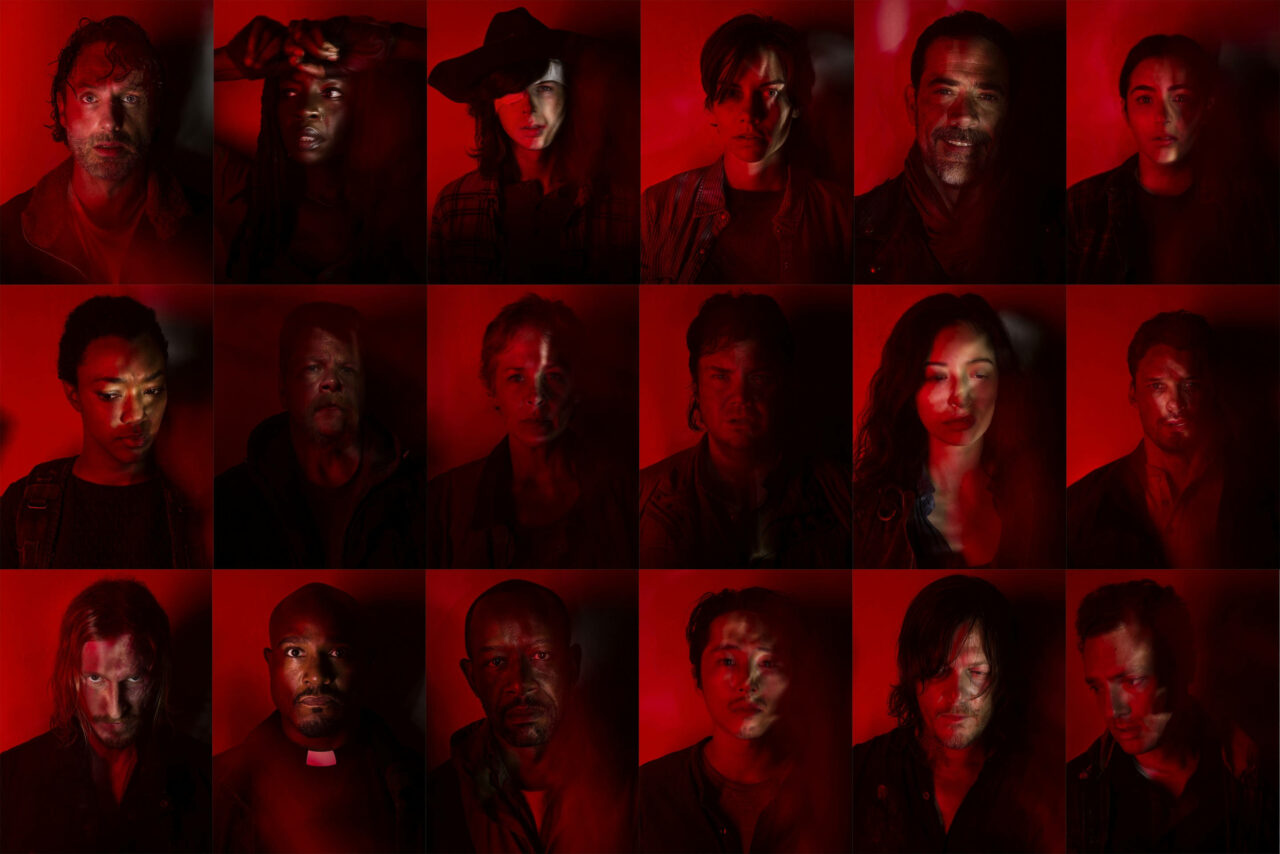 Intense Red Portraits of The Walking Dead Characters Wallpaper ...