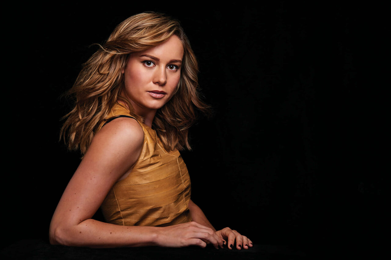 Brie Larson Gold Dress Elegant Portrait Wallpaper | Background FREE ...