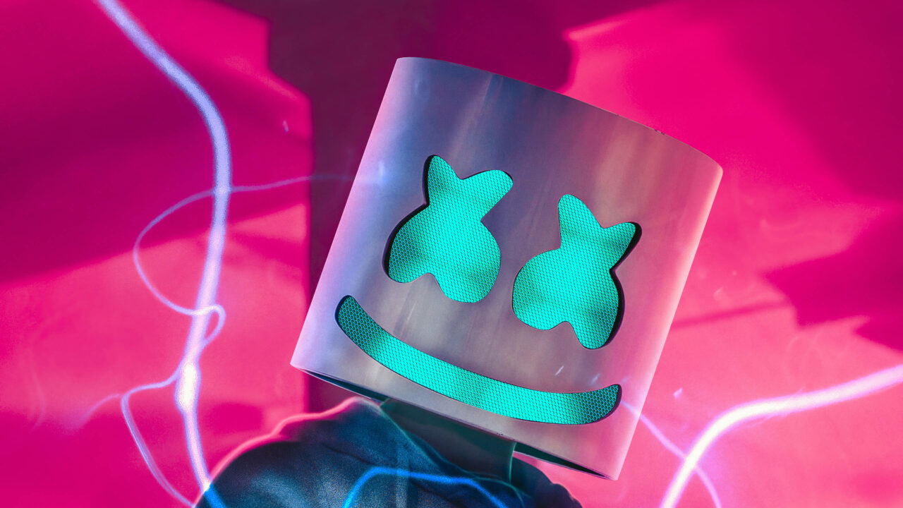 Neon Marshmello in Pink Background Wallpaper | FREE Download - Vulplex.com