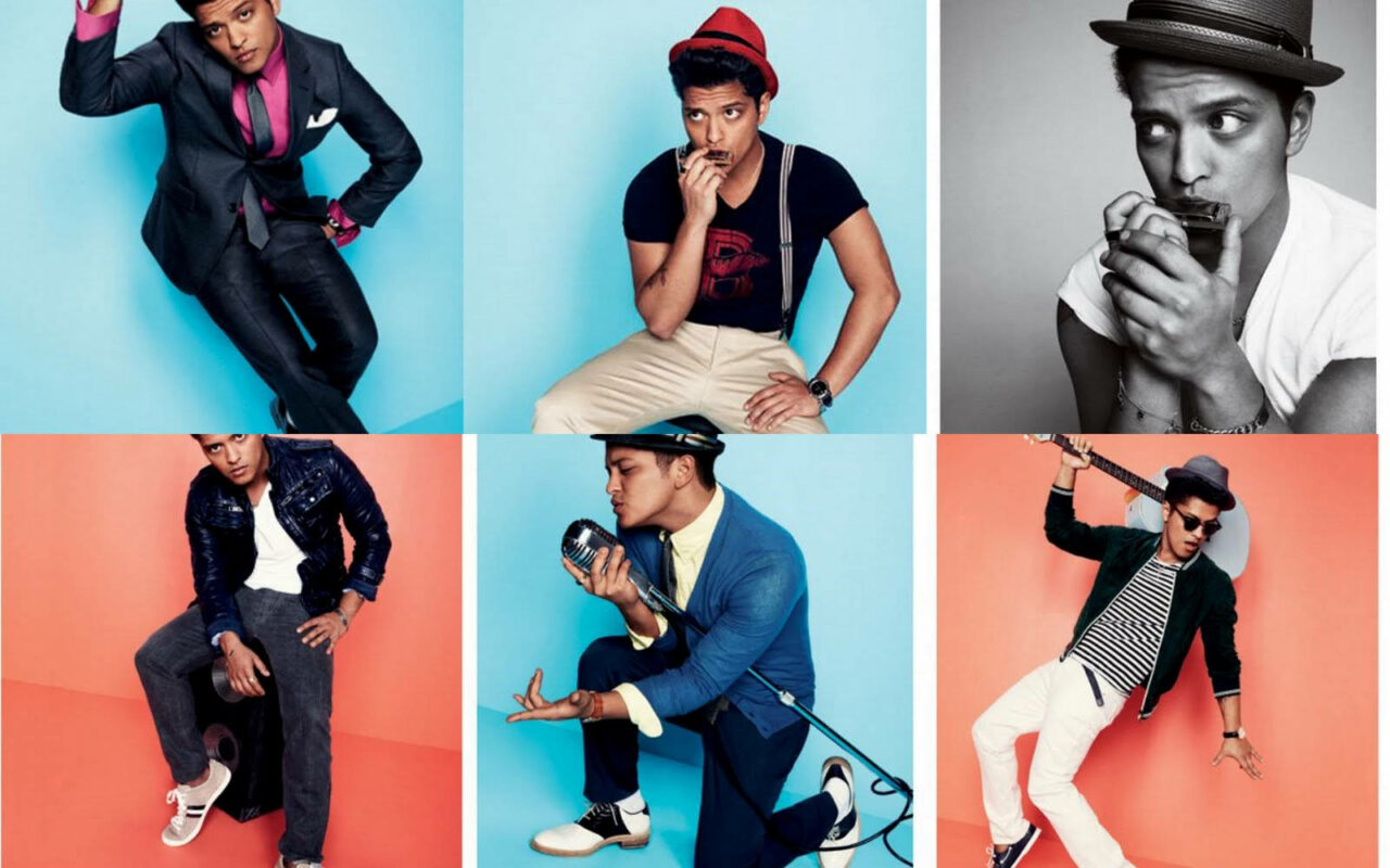Bruno Mars Stylish Portraits Colorful Modern Wallpaper | Background ...
