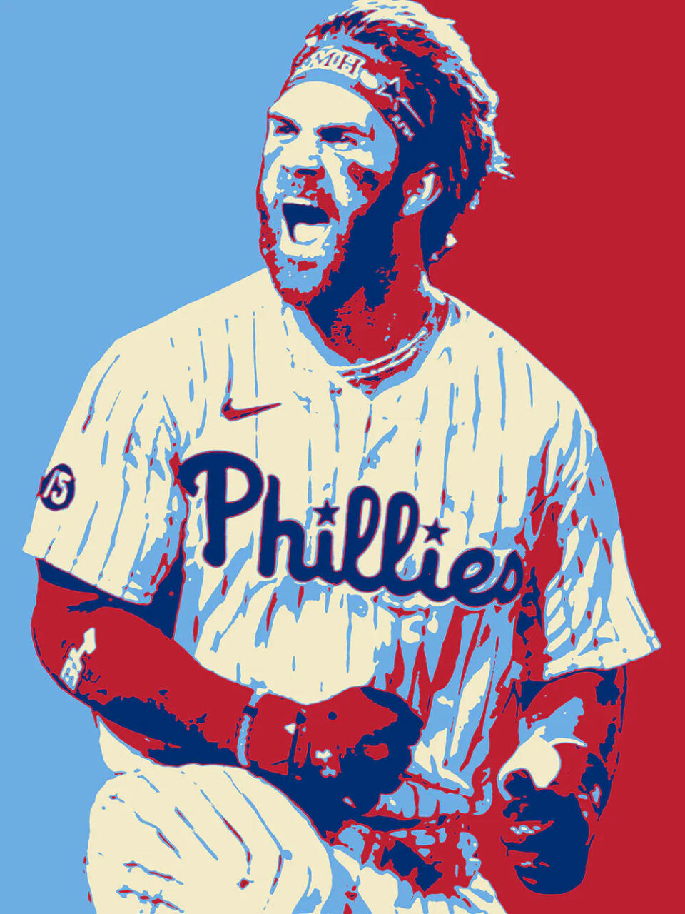 Bryce Harper Phillies Pop Art Red Blue Energy Wallpaper | Background ...
