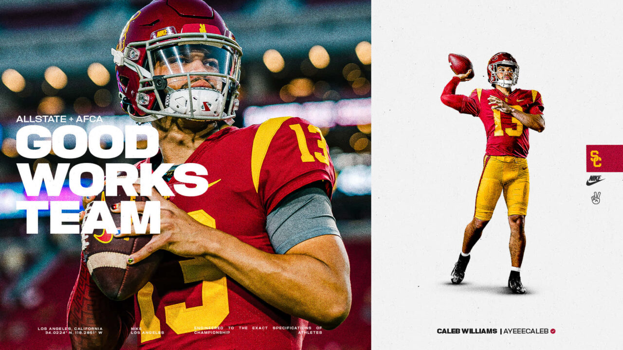 Caleb Williams USC Allstate AFCA Good Works Team Wallpaper | Background ...