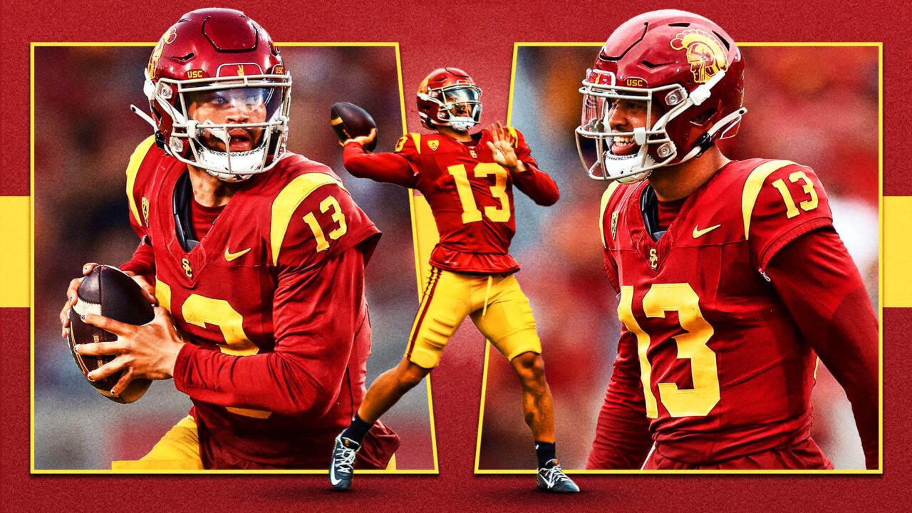 Caleb Williams USC Football Action Collage Wallpaper | Background FREE ...