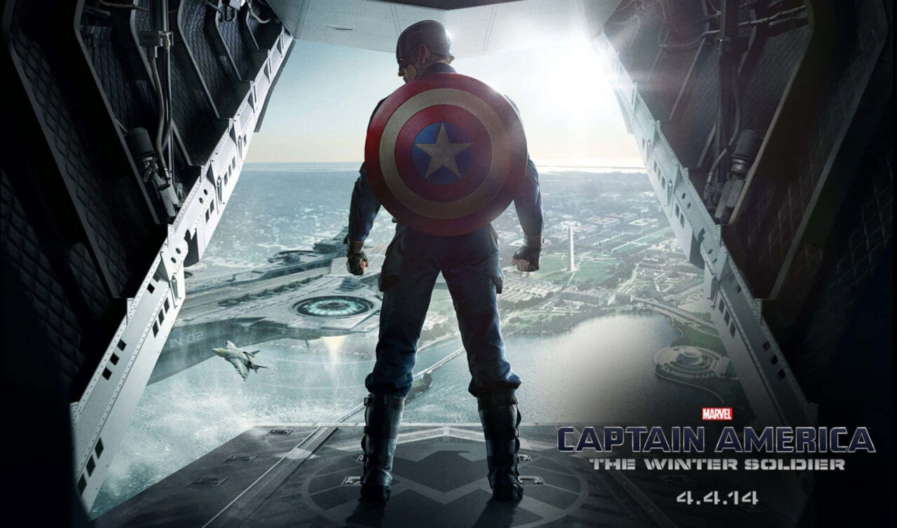 Captain America Heroic Pose Over Futuristic City Wallpaper | Background ...