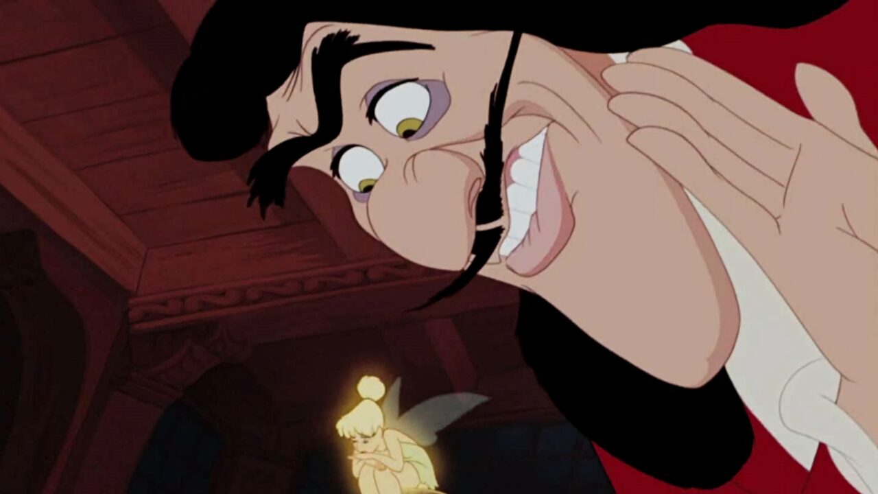 Captain Hook and Tinker Bell Playful Pirate Ship Wallpaper | Background ...
