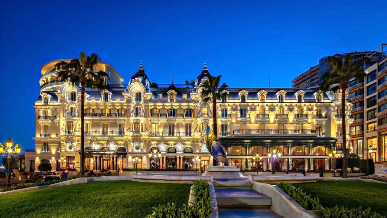 Monte Carlo Casino Night Lights Elegant Palm Trees Wallpaper ...