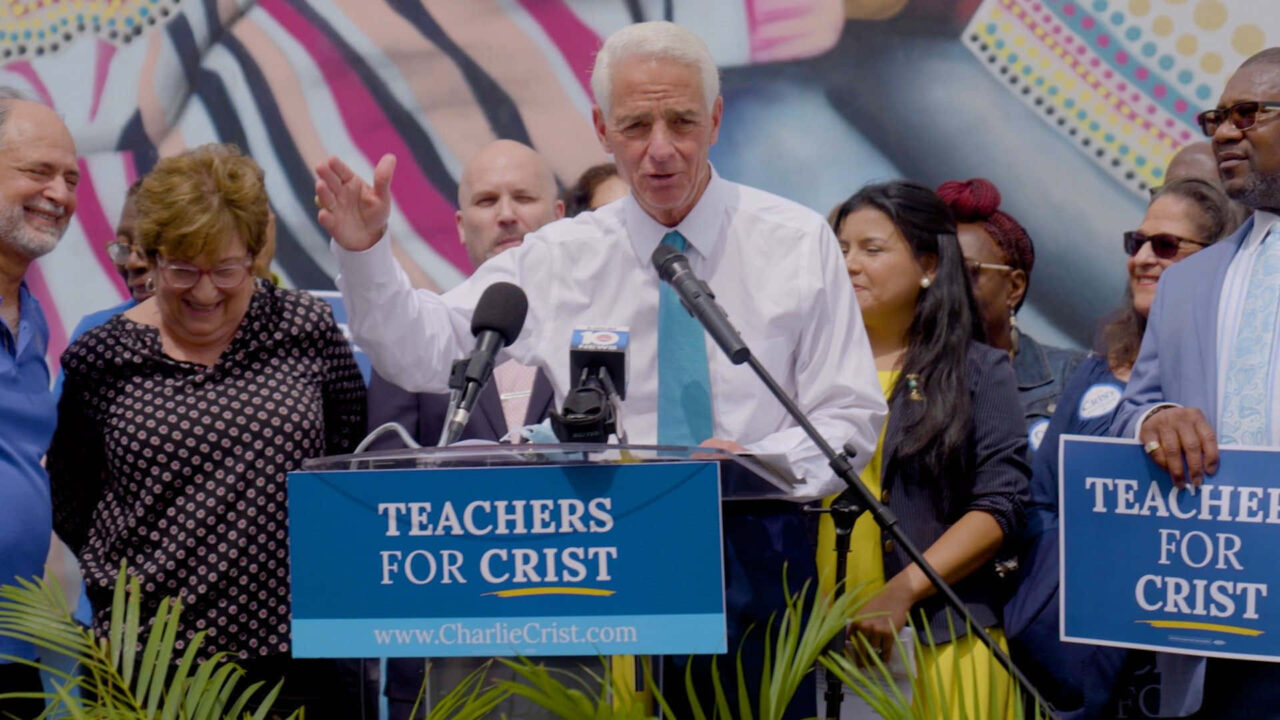 Charlie Crist Speaks with Teachers for Education Support Wallpaper ...